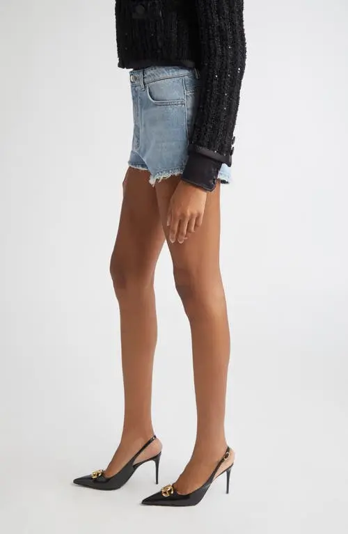 Dolce & Gabbana Frayed Hem Denim Shorts