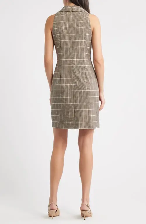 Vince Camuto Windowpane Plaid Coat Dress