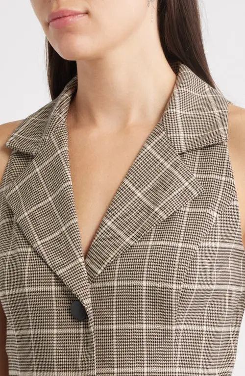 Vince Camuto Windowpane Plaid Coat Dress
