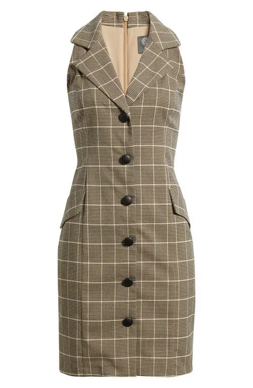 Vince Camuto Windowpane Plaid Coat Dress