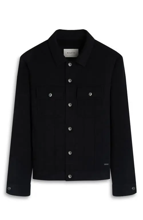 Bugatchi Knit Trucker Jacket - Black