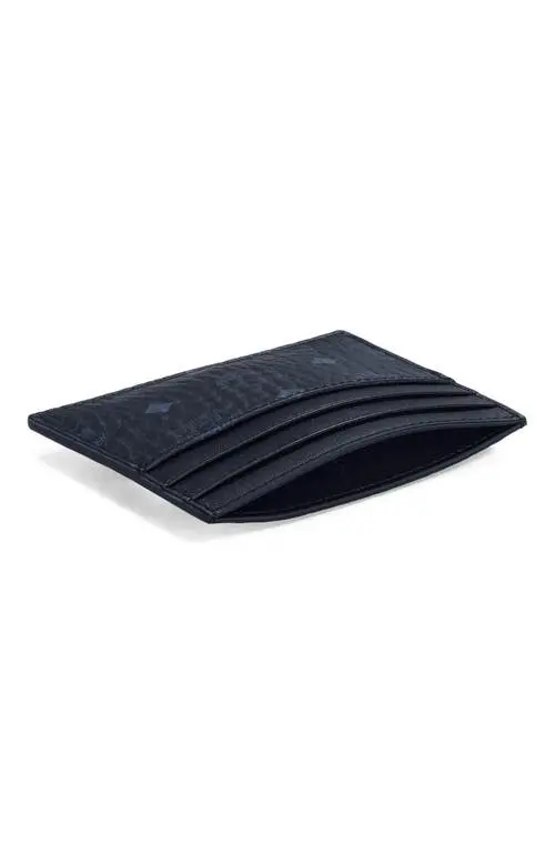 Mcm Money Clip Card Case In Visetos Original - Black