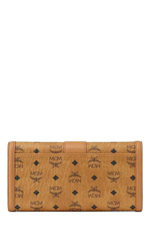 Mcm Tracy Wallet On Chain In Visetos - Cognac