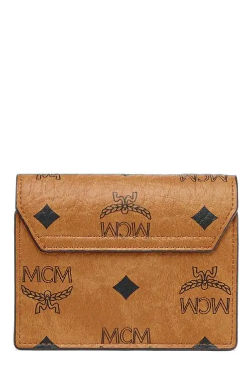 Mcm Tracy Chain Card Wallet In Visetos