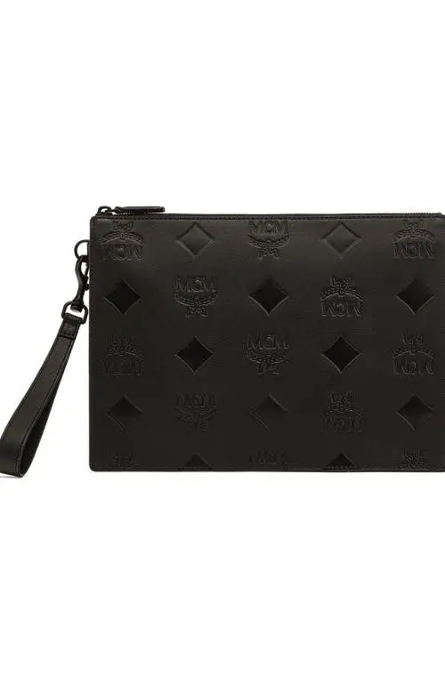 Mcm Aren Wristlet - Black
