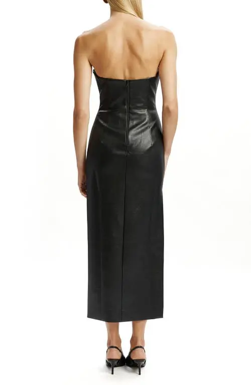 Bardot Eleni Strapless Faux Leather Midi Dress