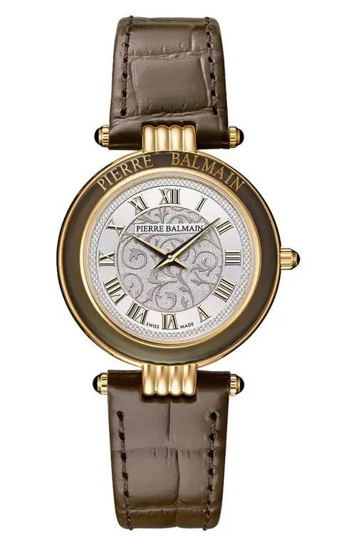 BALMAIN WATCHES Haute Elegance Leather Strap Watch - Stainless Steel With Brown