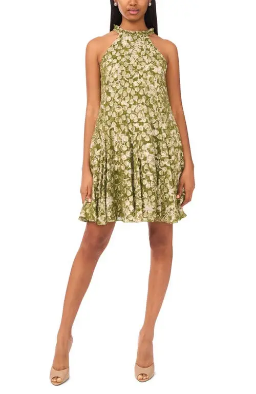 CECE DUPRAZ Metallic Leaf Print Dress