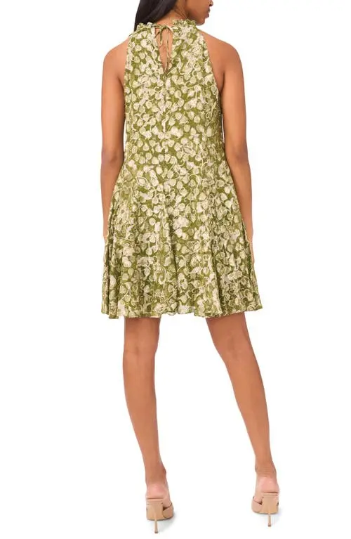 CECE DUPRAZ Metallic Leaf Print Dress