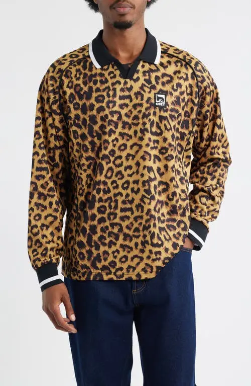 Obey Leopard Print Johnny Collar Soccer Jersey