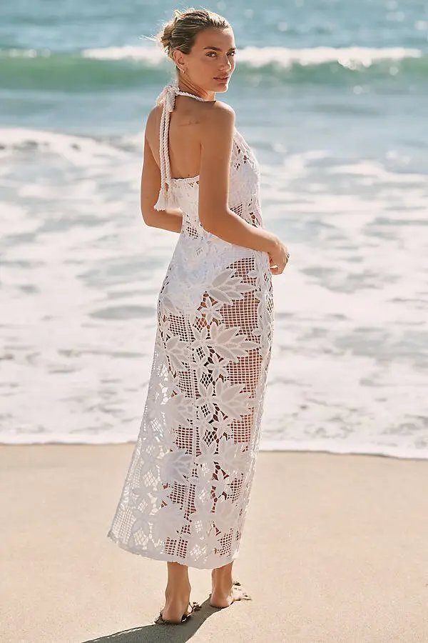 sheer beach maxi dress Margot Sheer sequin Beach Maxi Dress In Taupe