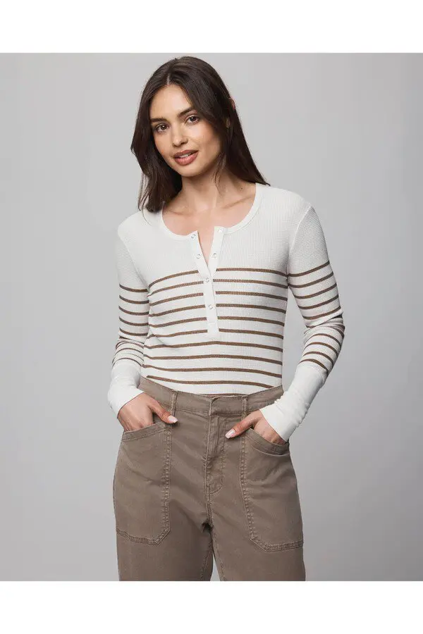 Splendid Stripe Thermal Henley