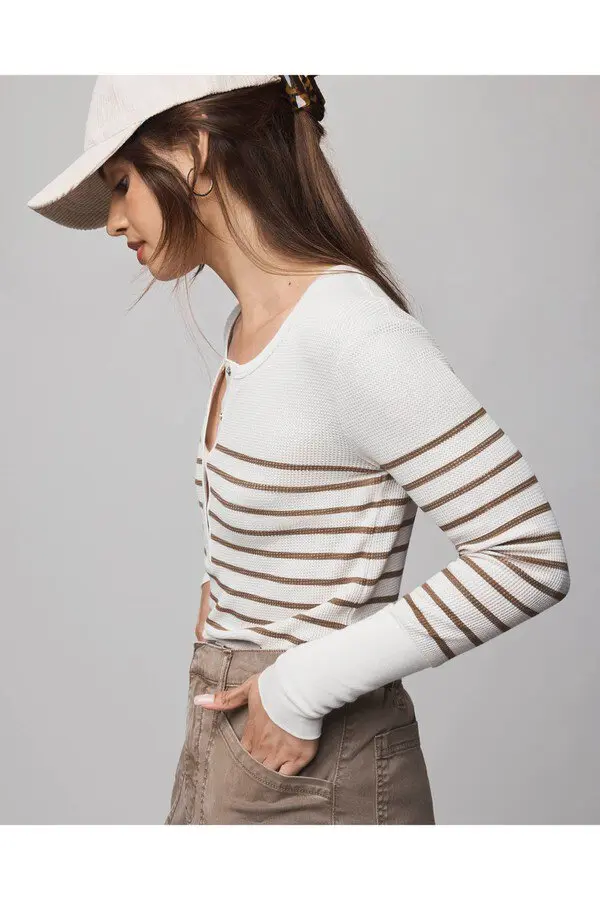 Splendid Stripe Thermal Henley