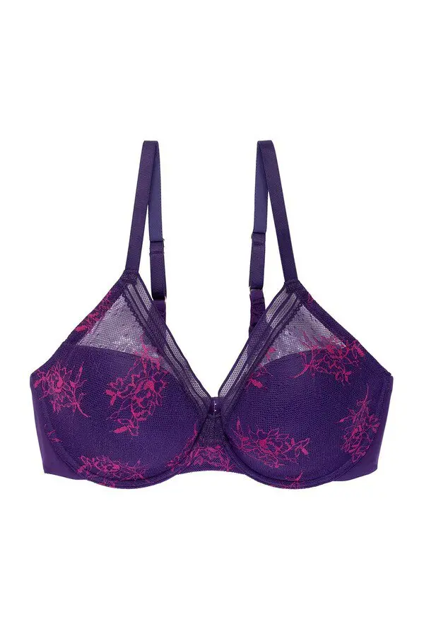 Natori Love Lace Full Coverage Plunge T-shirt Bra - Floral