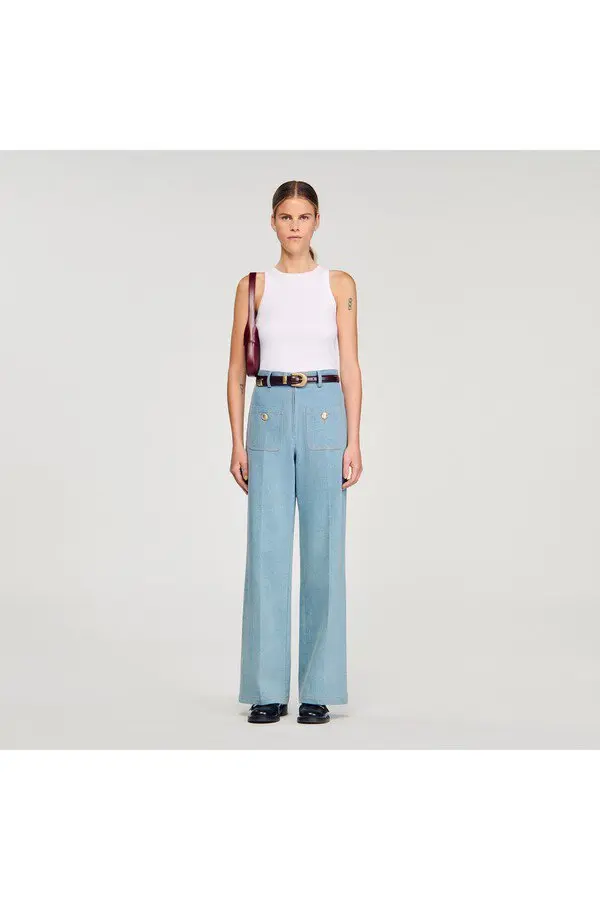 Sandro High-waisted Wide-leg Jeans
