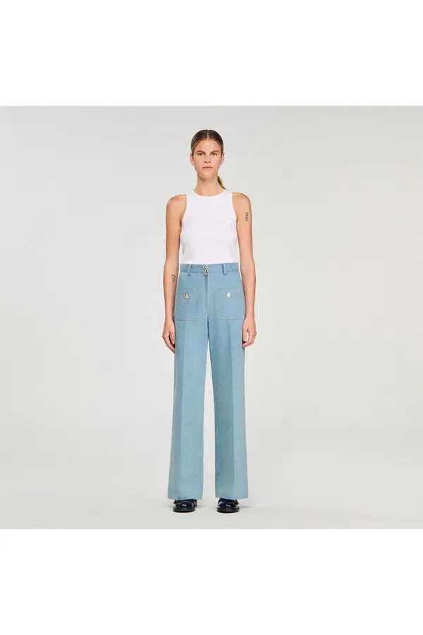 Sandro High-waisted Wide-leg Jeans