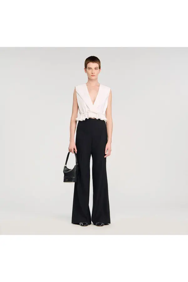 Sandro Satin Stripe Suit Trousers