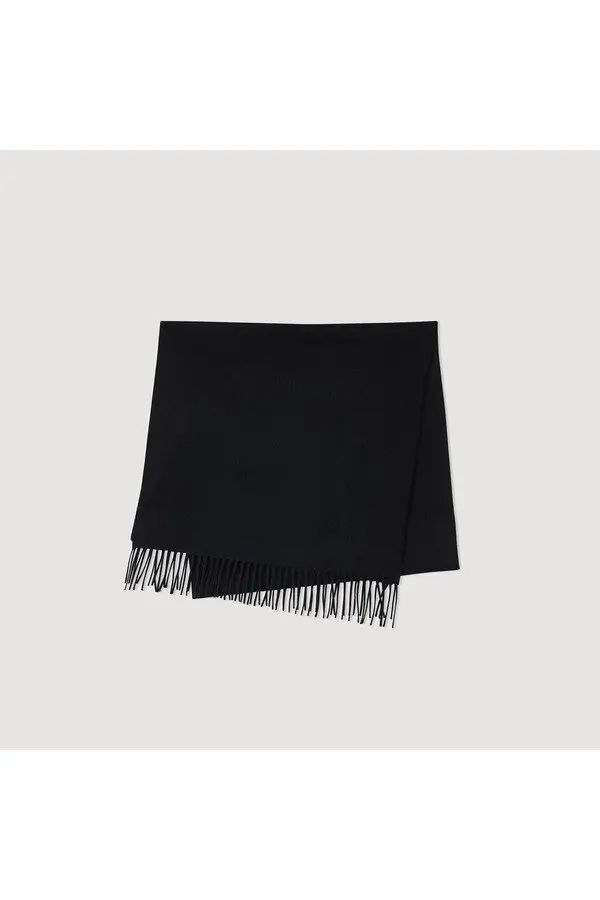 Sandro Wool And Cashmere Scarf - Black