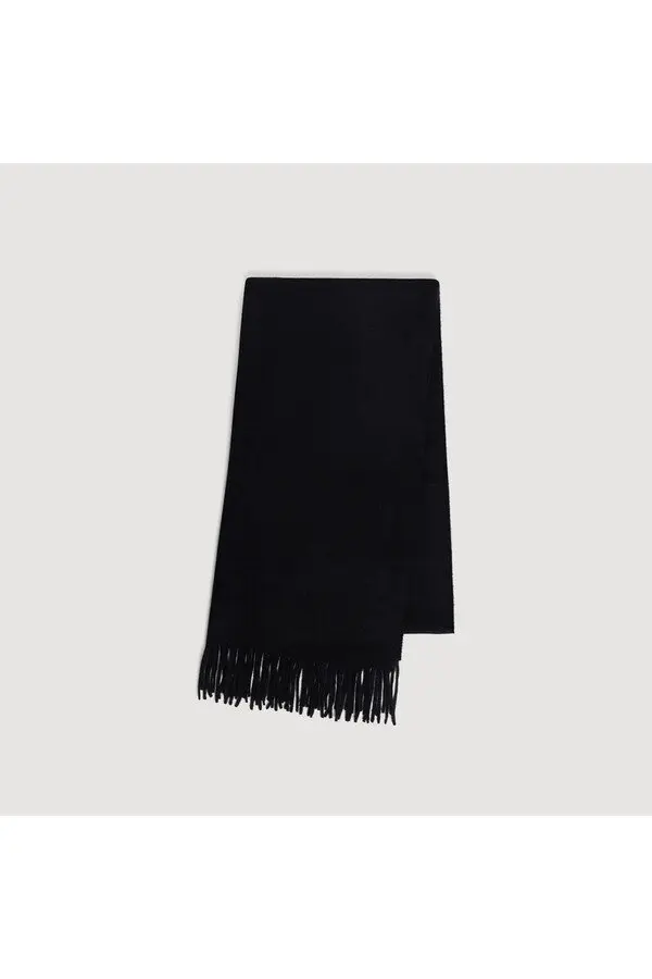 Sandro Wool And Cashmere Scarf - Black