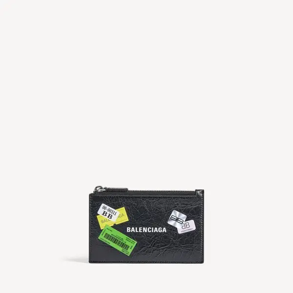 Balenciaga Cash Large Long Coin And Card Holder - Black