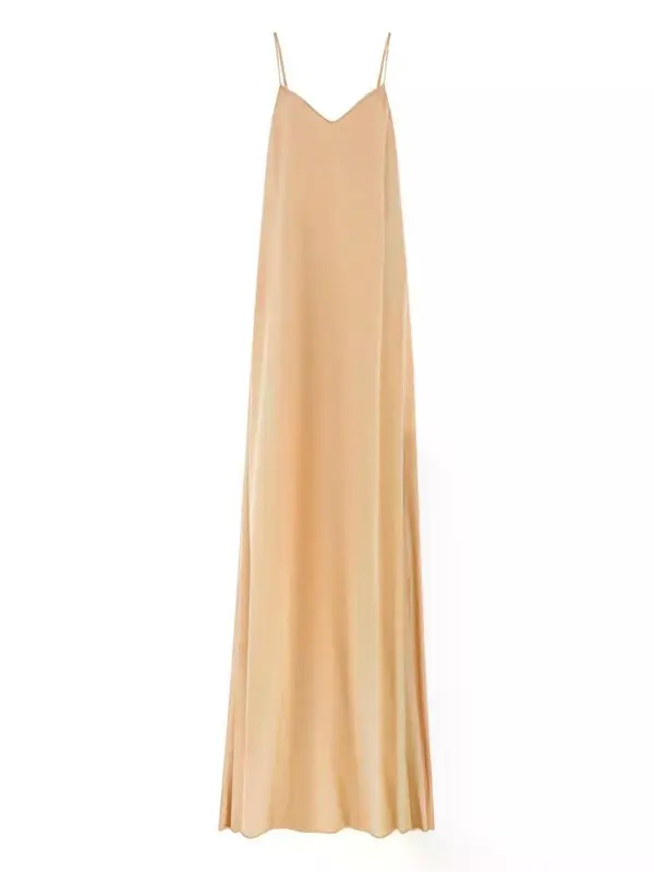 FERRAGAMO Satin Slip Long Dress - Neutrals