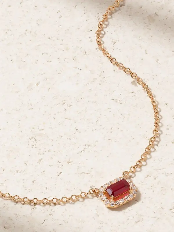 Shay 18-karat Rose Ruby And Diamond Necklace - Gold