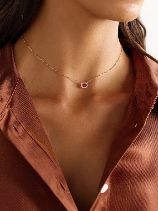 Shay 18-karat Rose Ruby And Diamond Necklace