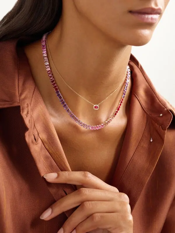 Shay 18-karat Rose Ruby And Diamond Necklace