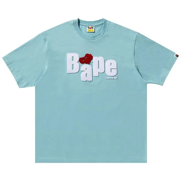 A BATHING APE Heart Ape Head Relaxed Fit Tee - Blue