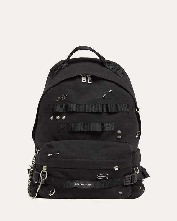 Balenciaga Army Pierced Canvas Backpack - Noir