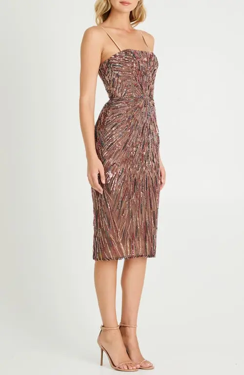 Helsi Marina Sequin Cocktail Pencil Dress In Carmine/Gold - 55% Off |  Editorialist