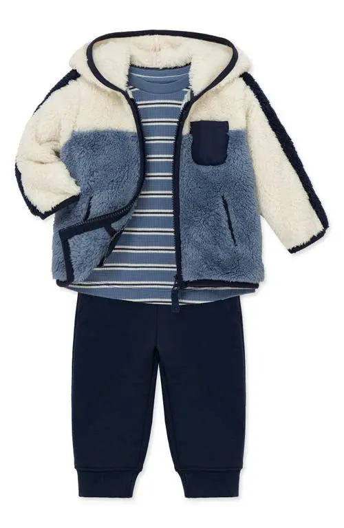 LITTLE ME Colorblock Fleece Jacket Set - Blue