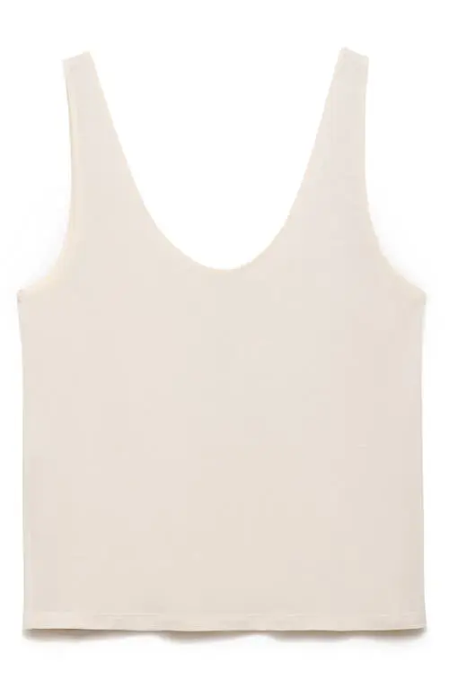 Mango Scoop Neck Tank Top - Ecru