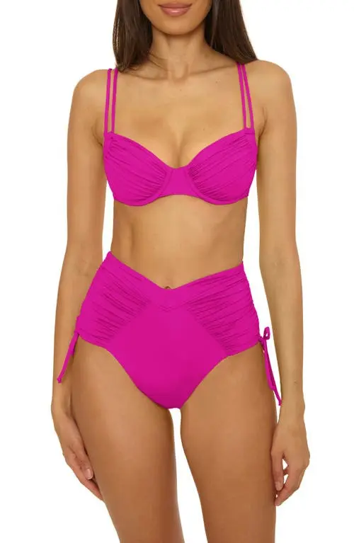 BECCA® By Rebecca Virtue Color Code High Waist Bikini Bottom - Hibiscus