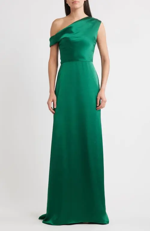 Amsale Alden One-shoulder Satin Gown