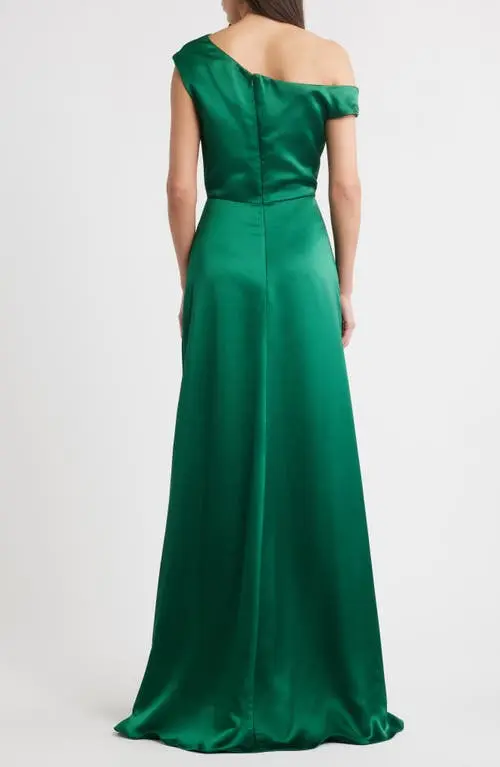 Amsale Alden One-shoulder Satin Gown