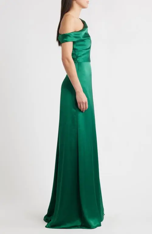 Amsale Alden One-shoulder Satin Gown
