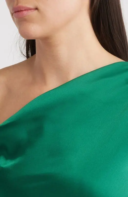 Amsale Alden One-shoulder Satin Gown