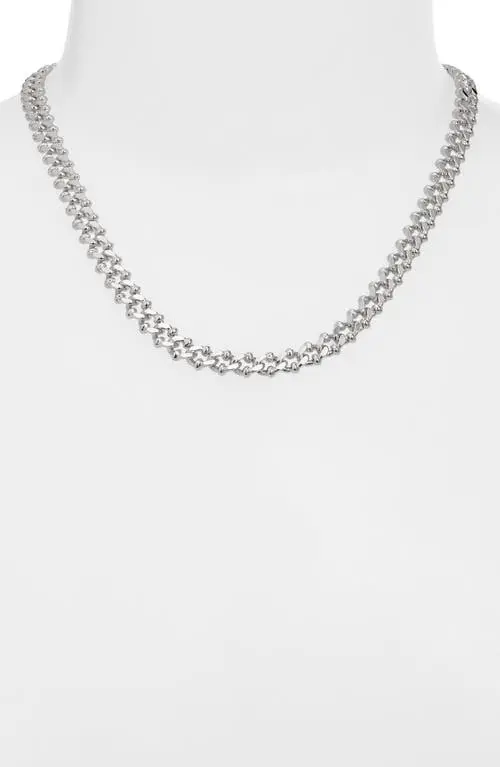 OPEN EDIT Ball Link Chain Necklace - Silver