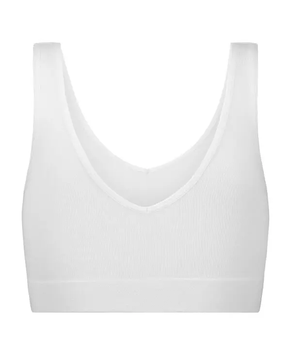 BRABAR Soft Reversible V Crop Top Bralette - White