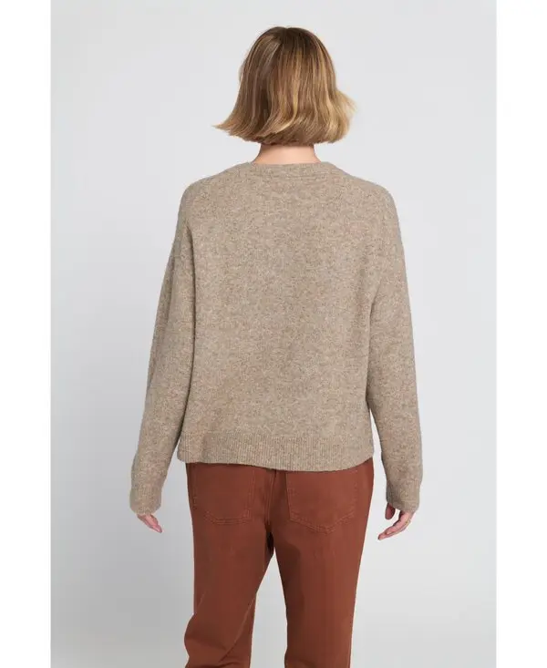ELLE COLLECTION Pearl-trimmed Crewneck Sweater