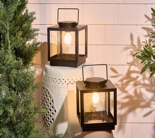 HOME REFLECTIONS S/2 9' In/outdoor Metal Lanterns - One-color