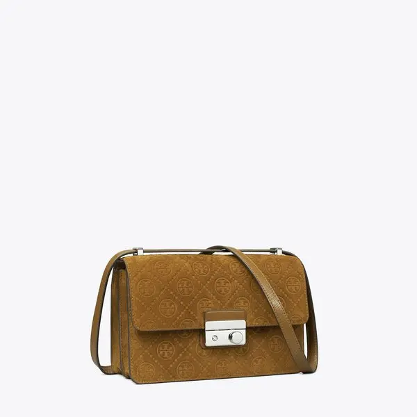 Tory Burch T Monogram Suede Shoulder Bag