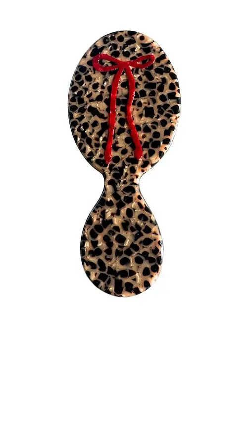 SOLAR ECLIPSE Hand-painted Compact Bow 2-1 Perfect Daily Brush - Leopard