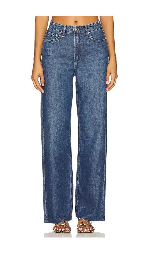 Rag & Bone Featherweight Logan Wide Leg Jeans - Blue