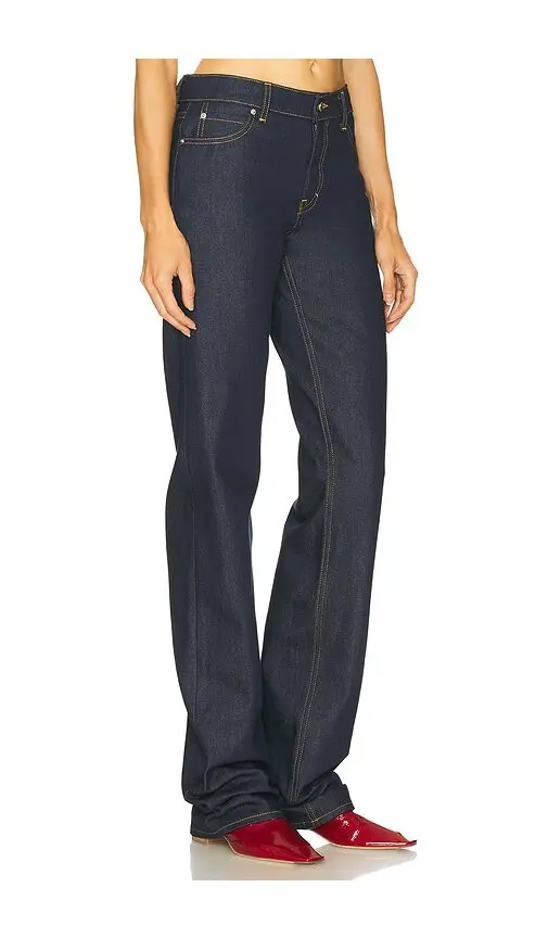 GRLFRND Graham Low Rise Straight Cuffed Denim - Blue