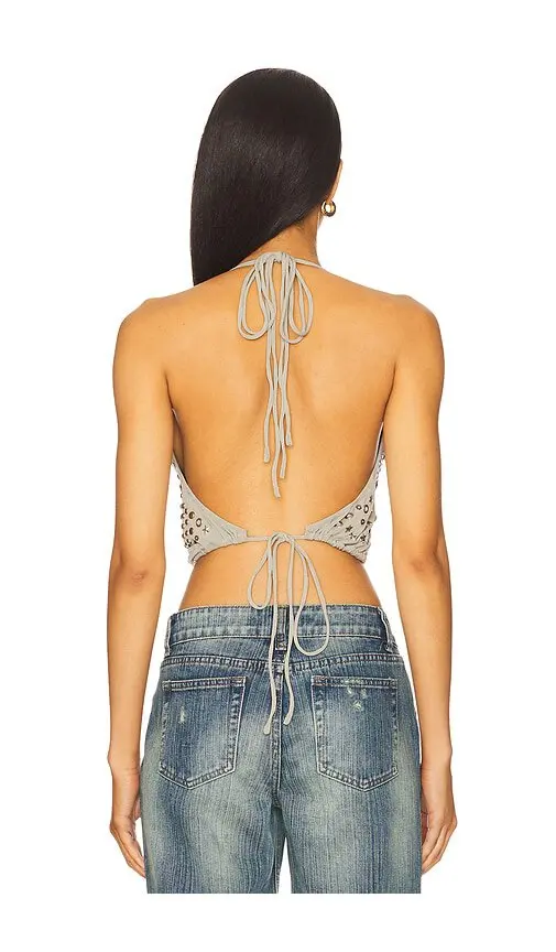 JADED LONDON Crystal Studded Backless Top