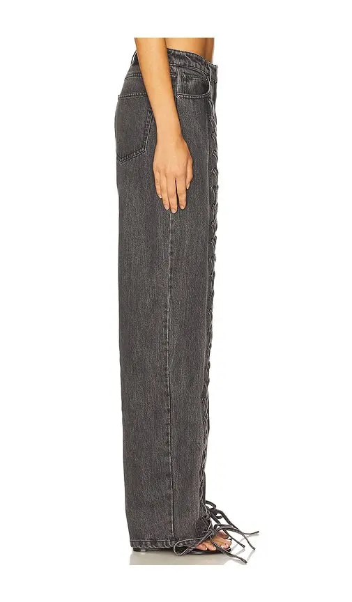 ROTATE BY BIRGER CHRISTENSEN Denim Lace-up Leg Pants