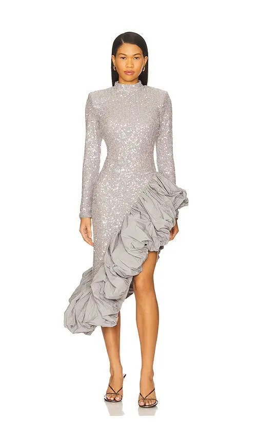 rotate mesh asymmetric dress Asymmetric Mesh Dress main image 0