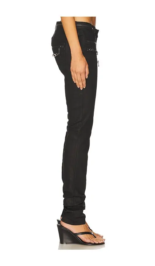 Jaded London Coated Zip Skinny Jean - Black | Editorialist
